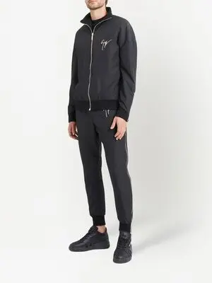 GIUSEPPE ZANOTTI Embroidered-logo Zip-up Bomber Jacket