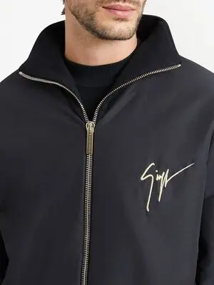 GIUSEPPE ZANOTTI Embroidered-logo Zip-up Bomber Jacket