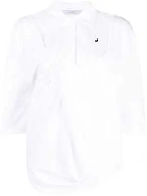 PUSHBUTTON Layered Half-sleeve Shirt - White