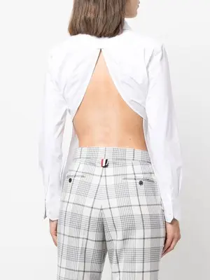 Thom Browne Cross-strap Belted Waist Shirt