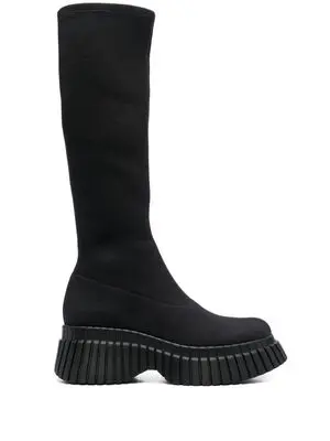 Camper 70mm Knitted Platform Boots - Black
