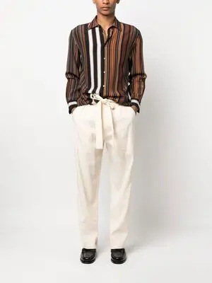 Etro Striped Long-sleeve Silk Shirt