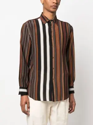 Etro Striped Long-sleeve Silk Shirt