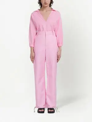 Marni Embroidered Logo Straight-leg Trousers - White