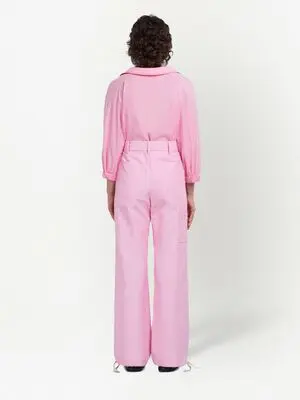 Marni Embroidered Logo Straight-leg Trousers - White