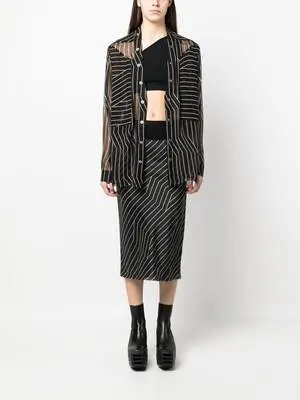 Rick Owens Multi-way Stripe Midi Skirt