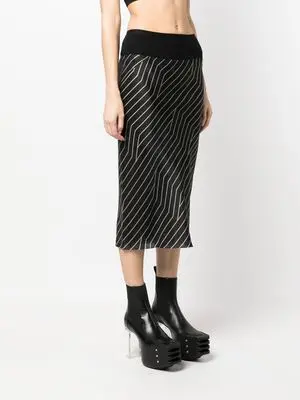 Rick Owens Multi-way Stripe Midi Skirt