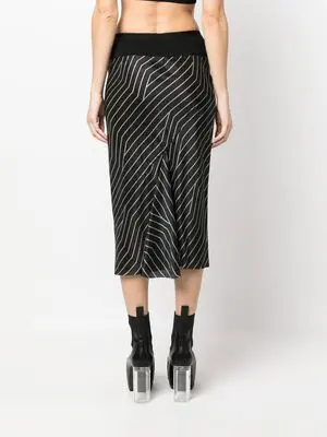 Rick Owens Multi-way Stripe Midi Skirt