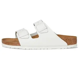 BIRKENSTOCK Arizona Soft Footbed Leather Sandals - Bone