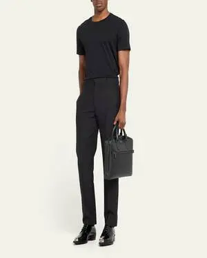 SERAPIAN Stepan Extra Slim Briefcase - Black Eclipse