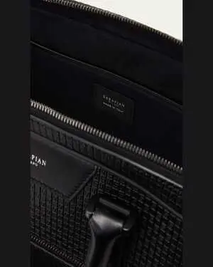 SERAPIAN Stepan Extra Slim Briefcase - Black Eclipse