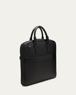 SERAPIAN Stepan Extra Slim Briefcase - Black Eclipse