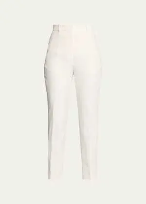 Alexander McQueen High-waisted Cropped Trousers - Ivory