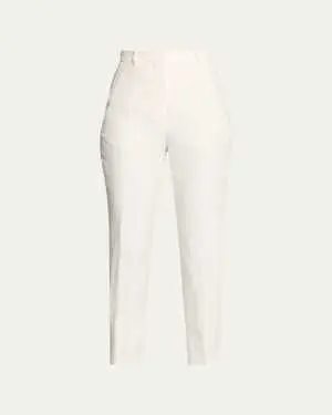 Alexander McQueen High-waisted Cropped Trousers - Ivory