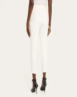 Alexander McQueen High-waisted Cropped Trousers - Ivory
