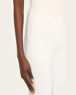 Alexander McQueen High-waisted Cropped Trousers - Ivory