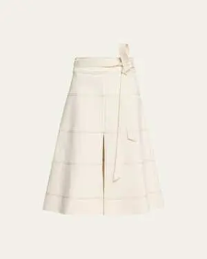 Tanya Taylor Hudson Denim Midi Skirt