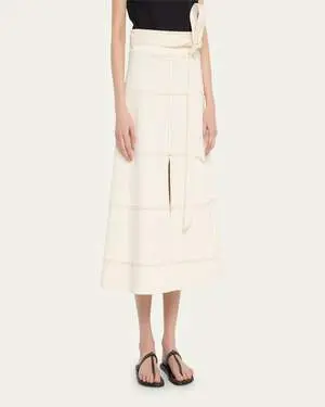 Tanya Taylor Hudson Denim Midi Skirt