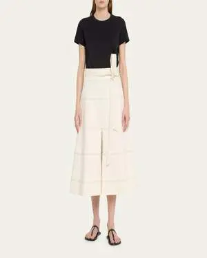 Tanya Taylor Hudson Denim Midi Skirt