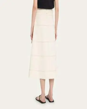 Tanya Taylor Hudson Denim Midi Skirt