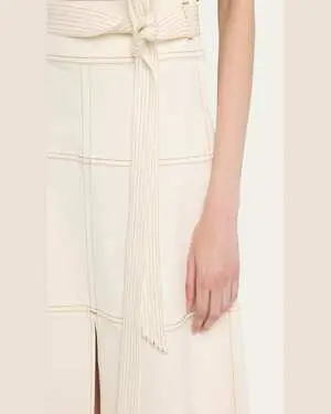 Tanya Taylor Hudson Denim Midi Skirt