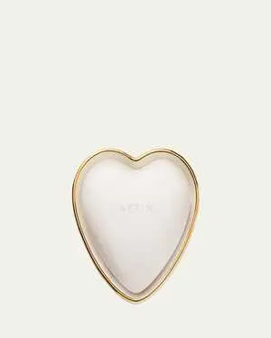 Aerin Ribbed 24k-gold Rim Heart Dish