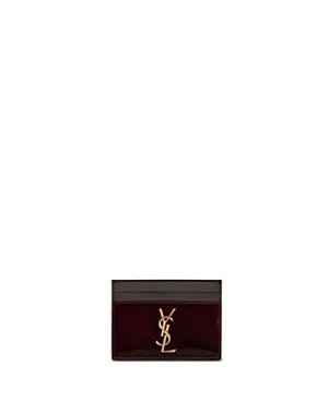 Saint Laurent Cassandre Matelasse Card Case Burgundy