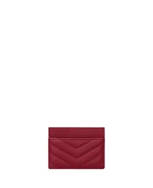 Saint Laurent Cassandre Matelasse Card Case - Deeply Red