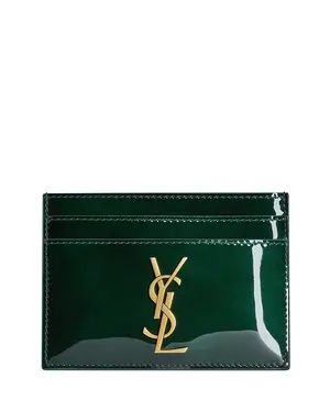 Saint Laurent Cassandre Matelasse Card Case Fir Leaf