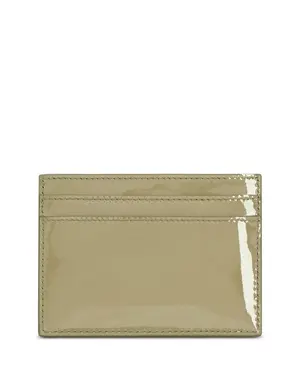 Saint Laurent Cassandre Matelasse Card Case Soft Sage Patent/gold