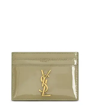 Saint Laurent Cassandre Matelasse Card Case Soft Sage