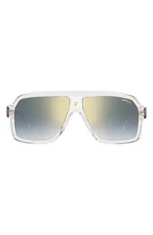 Carrera Eyewear Carrera Eyewear 60mm Polarized Rectangular Sunglasses Crystal