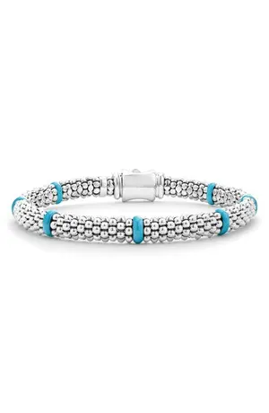 Lagos Caviar Ceramic Station Bracelet - Blue