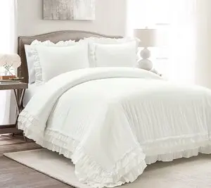 LUSH DECOR Ella Ruffle Lace Duvet Cover 3pc Set F/q - One-color