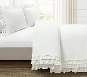 LUSH DECOR Ella Ruffle Lace Duvet Cover 3pc Set King - One-color