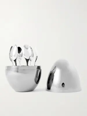 Christofle Plated Espresso Spoons With Case - Silver