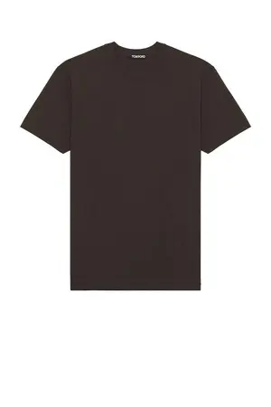 TOM FORD Tom Ford Viscose Cotton Tee In Black Dark Chocolate