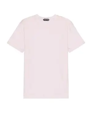 TOM FORD Tom Ford Viscose Cotton Tee In Black Pale Lilac