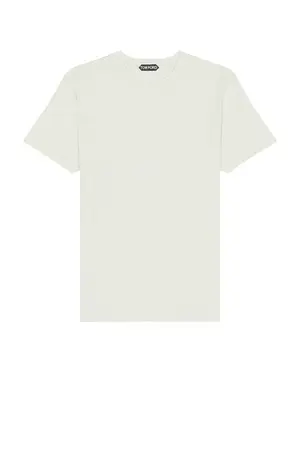 TOM FORD Tom Ford Viscose Cotton Tee In Black Pale Mint