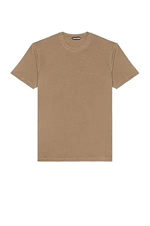 TOM FORD Tom Ford Viscose Cotton Tee In Black Pale Sand
