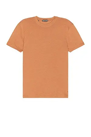 TOM FORD Tom Ford Viscose Cotton Tee In Black Toffee