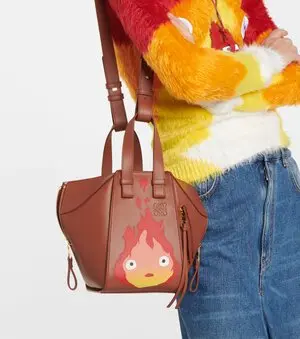Loewe X Howl's Moving Castle Calcifer Hammock Small Leather Shoulder Bag