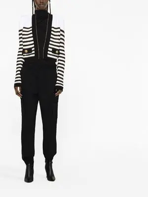 Balmain Striped Cropped Jacket
