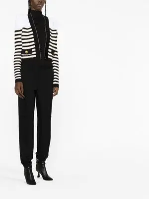 Balmain Striped Cropped Jacket