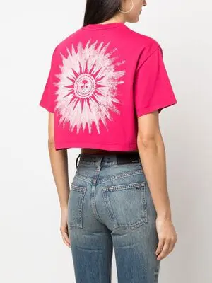 Amiri Cropped Logo-print Cotton T-shirt