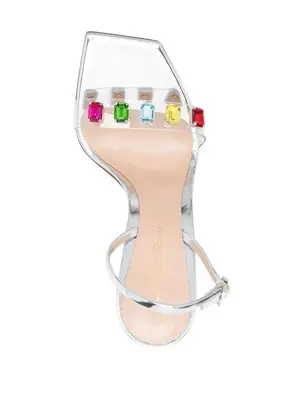 GIANVITO ROSSI Ribbon Candy 105mm Sandals - Silver