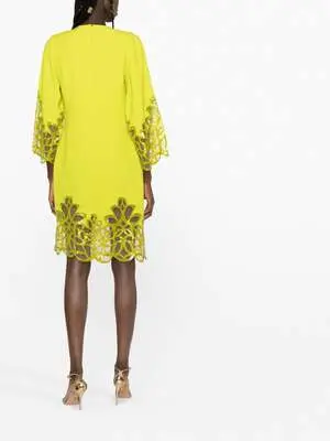 Elie Saab Sequin-embellished Lace-trimmed Dress