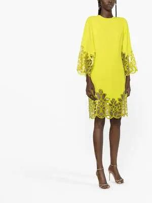 Elie Saab Sequin-embellished Lace-trimmed Dress