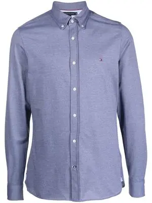Tommy Hilfiger Logo-embroidery Cotton-blend Shirt