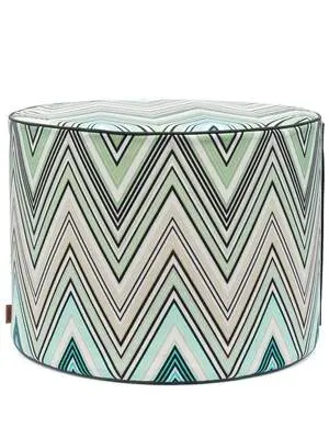Missoni Zigzag-print Pouf - Green